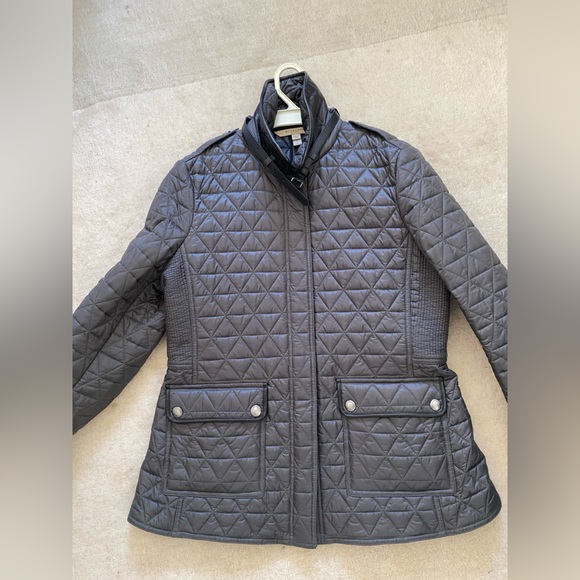 Burberry | Jackets & Coats | Burberry Quilted Jacket In Dark Gray ...